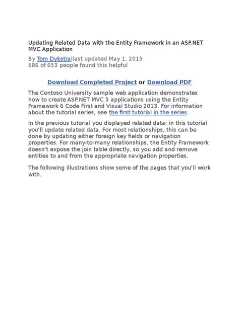 M2m Relation Mvc5 Pdf Entity Framework Modelviewcontroller