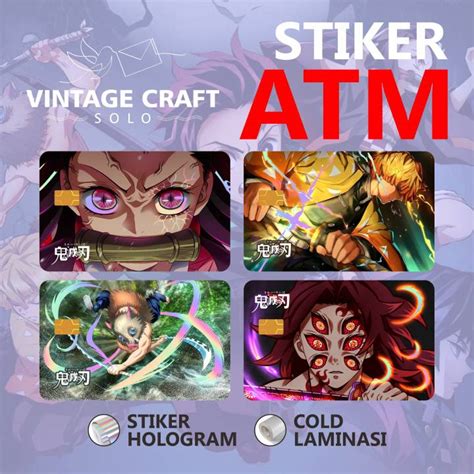 Stiker Atm Kartu HOLOGRAM Anime Kimetsu Demon Slayer Skin Card Sticker