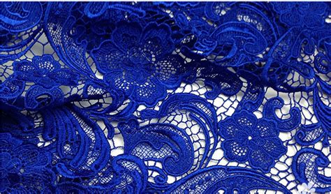 Blue Lace Fabric Crochet Lace Fabric Venise Lace Fabric By Etsy