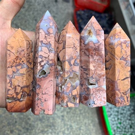 Pink Agate Small Towers Simmon Crystal Wholesale