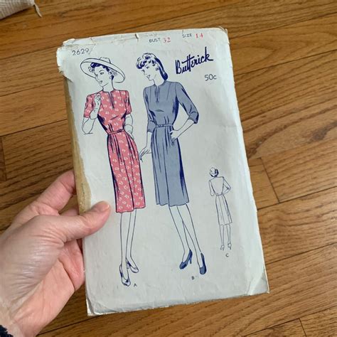 Vintage 1940s Sewing Pattern Bust 34 Womens Casual Etsy