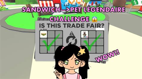 D UN SANDWICH À UN PET LÉGENDAIRE SUR ADOPT ME CHALLENGE I ROBLOX ADOPT ME YouTube