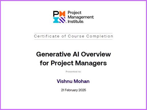 Projectmanagement Generativeai Ai Skillsupgrade Vishnu Mohan