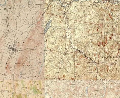 Fairfield Vt 1916 1927 Usgs Old Topo Map Town Composite Franklin Co