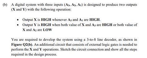 Solved B A Digital System With Three Inputs A3 A2 A1