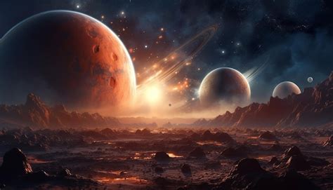 Premium Ai Image Spaceship Orbiting Planet In Star Filled Galaxy A