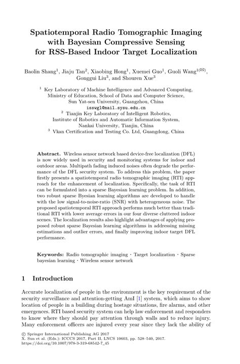 Pdf Spatiotemporal Radio Tomographic Imaging With Bayesian