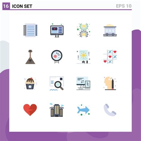 User Interface Pack Of 16 Basic Flat Colors Of Note Gear Paper You Tuber Cog Editable Pack Of