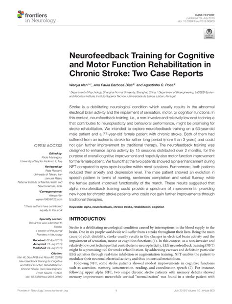 Pdf Neurofeedback Training For Cognitive And Motor Function