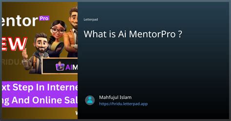 What Is Ai Mentorpro By Mahfujul Islam
