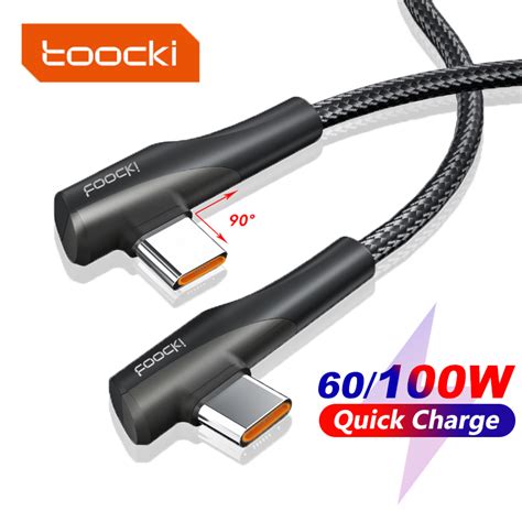 Toocki W Type C Cable Dual Degree Elbow Data Game Cable W Type C To Type C Fast Charging
