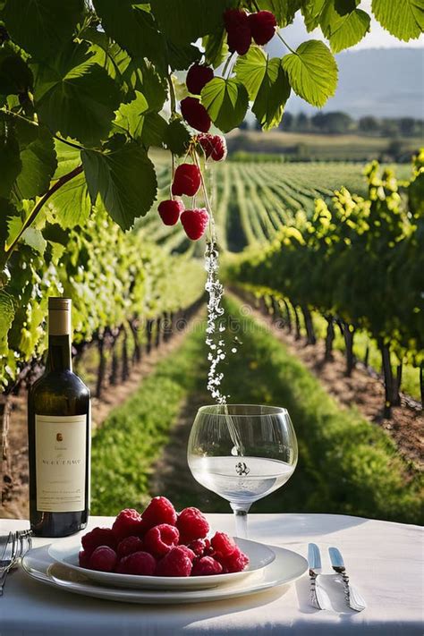 Splash Water Aggregate Raspberry Fruit Captured Mid Air With Water