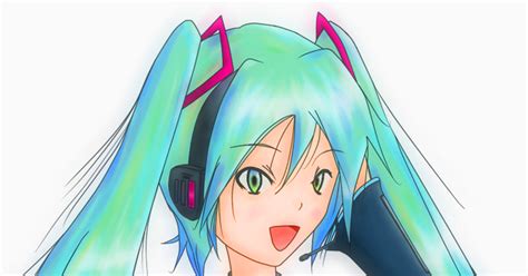 初音ミク 初描ミク 黒のイラスト Pixiv