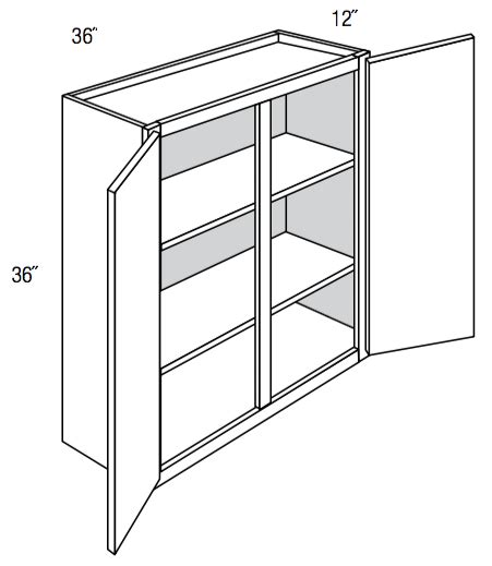 W3636 Essex White Wall Cabinet Double Doors Only 36006