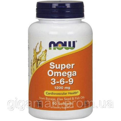 Омега 3-6-9 NOW Foods Super Omega 3-6-9 1200 mg 90 Softgels GI, код ...