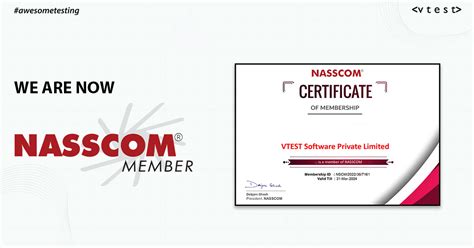 Vtest Is Now A Member Of Nasscom