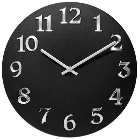 Infinity Instruments Black Vogue Wall Clock 13392BK The Home Depot