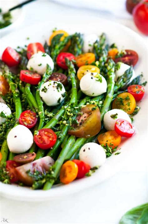 Asparagus Caprese Salad With Basil Gremolata Aberdeens Kitchen