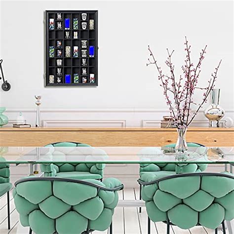 Shot Glass Display Case Large Wooden Cabinet Rack Holder Wall Mounted