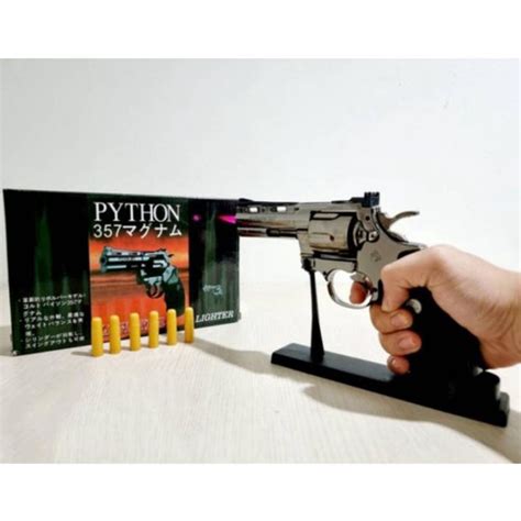 Jual Jw Mancis Korek Api Model Pistol Revolver Python Piton Besar Gun Piton Besar Jakarta