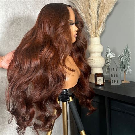 Wowangel Copper Brown 13x6 Skinlike Real Hd Lace Front Wig With Dark R