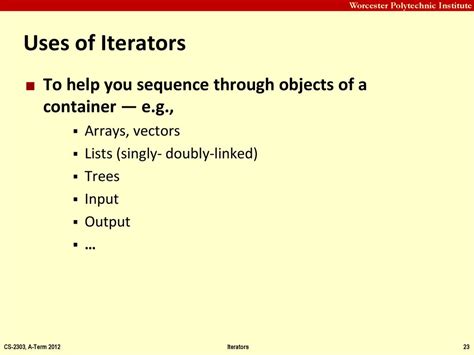 Iterators Professor Hugh C Lauer CS 2303 System Programming Concepts
