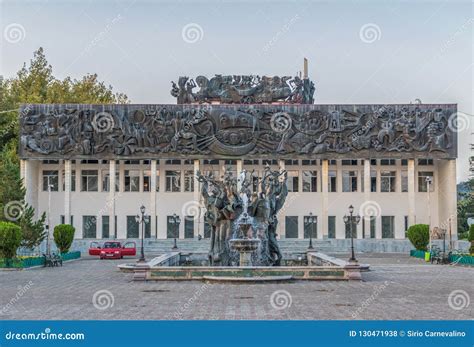 Soviet Architecture With Columns And Soviet Symbols Editorial Image