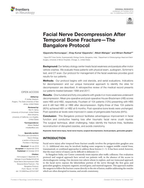 Pdf Facial Nerve Decompression After Temporal Bone Fracture—the