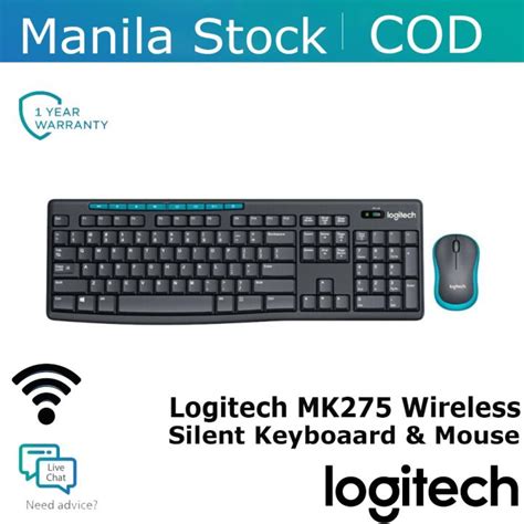 Logitech Mk275 Wireless Keyboard 1000 Dpi Optical Ergonomic Mouse Combos Set For Latop Mac
