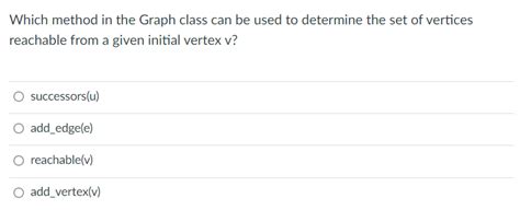 Solved Which Method In The Graph Class Can Be Used To Chegg