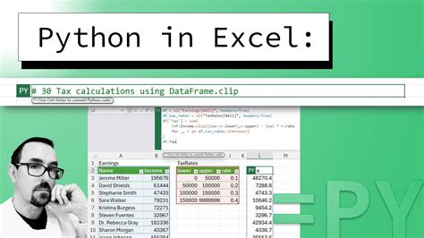 Calculate Taxes From Tax Brackets Using Python In Excel Youtube