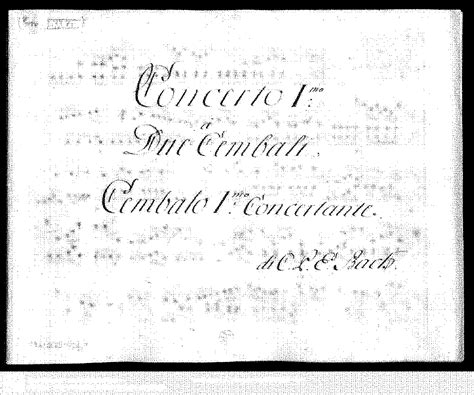 Harpsichord Concerto In F Major H Bach Carl Philipp Emanuel IMSLP
