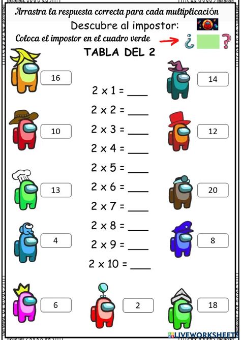 Tablas De Multiplicar Del Y Worksheet Tablas De Multiplicar