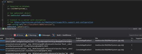 Unresolved External Symbol Ixwebsocket Lib Ixnetsystem Cpp Obj On Win X Issue