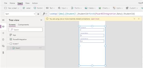 unable to integrate the powerbi with powerapps power platform