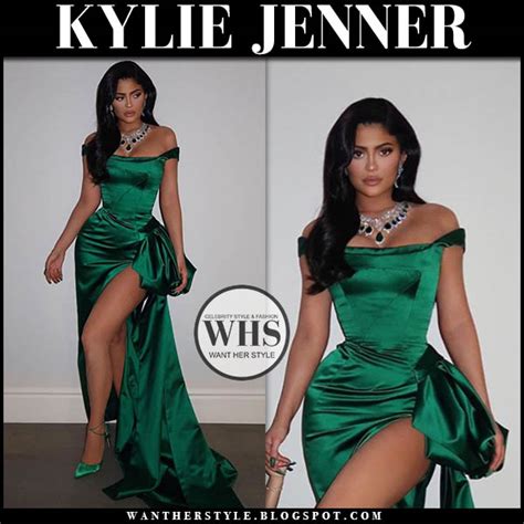 Kylie Jenner In Emerald Green Gown At Christmas Eve Party 2019 I Want