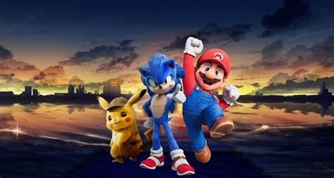 Mario Sonic And Pikachu Movie Versions By Noestun123 On Deviantart