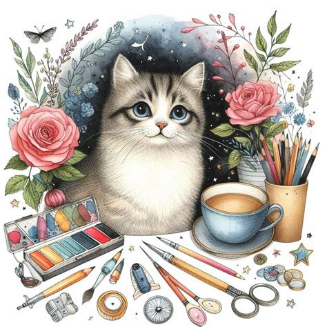 Premium Photo Cute Cat For Social Media Template Design Post Banner