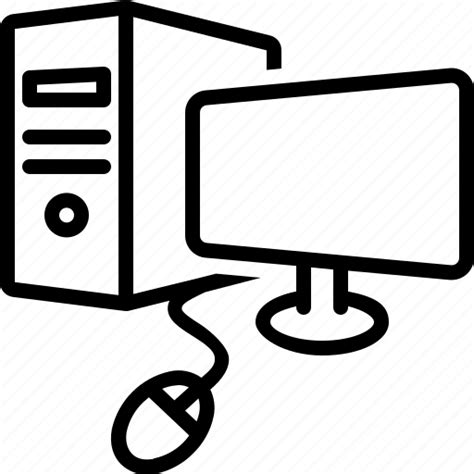 This Pc Monitor Cpu Mouse Electronic Machine Personal Computer Icon Download On Iconfinder