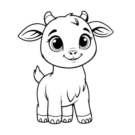 어린이 를 위한 귀여운 염소 도들 의 터 일러스트레이션 프리미엄 Ai 생성 벡터