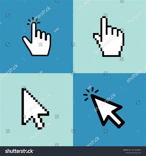 Pointer Cursor Icons Web Arrows Cursors Stock Vector Royalty Free