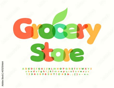 Vector Bright Banner Grocery Store Modern Creative Font Funny