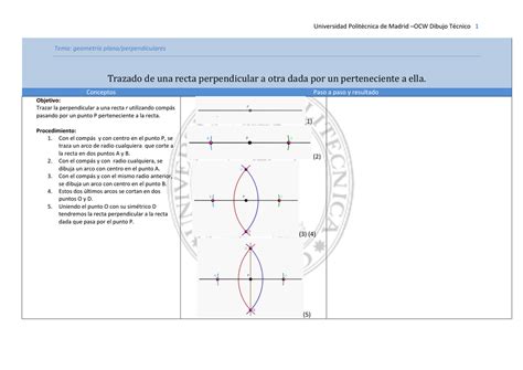 Trazado De Una Recta Perpendicular A Otra Dada Por Un