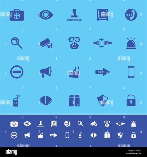 Security Color Icons On Blue Background Stock Vector Stock Vector Image And Art Alamy