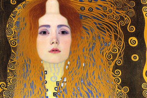 Gustav Klimt Inspired Female Portrait Creative Fabrica