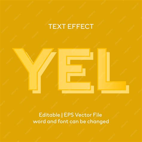 Premium Vector Editable Yellow Text Effect 3d Text Style Effect