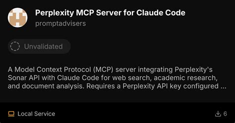 Perplexity Mcp 服务器 For Claude Code · Lobehub