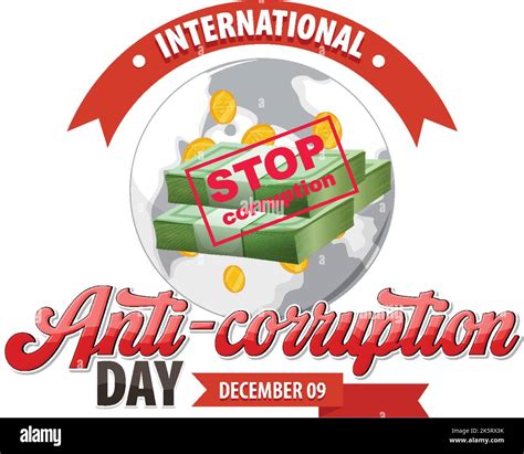 International Anti Corruption Day Poster Design Illustration Stock