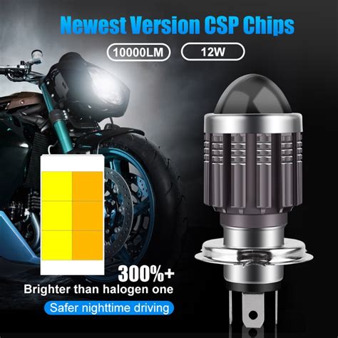Two Color Motorcycle Headlight LED Bulb BA20D H6 H4 Scooter Lights