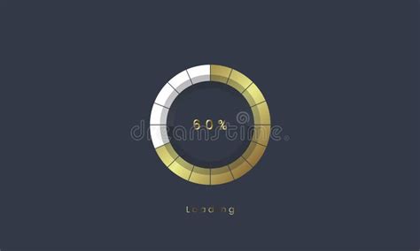 60 Percent Golden Futuristic Progress Loading Bar Golden Uploading Process Bar Stock